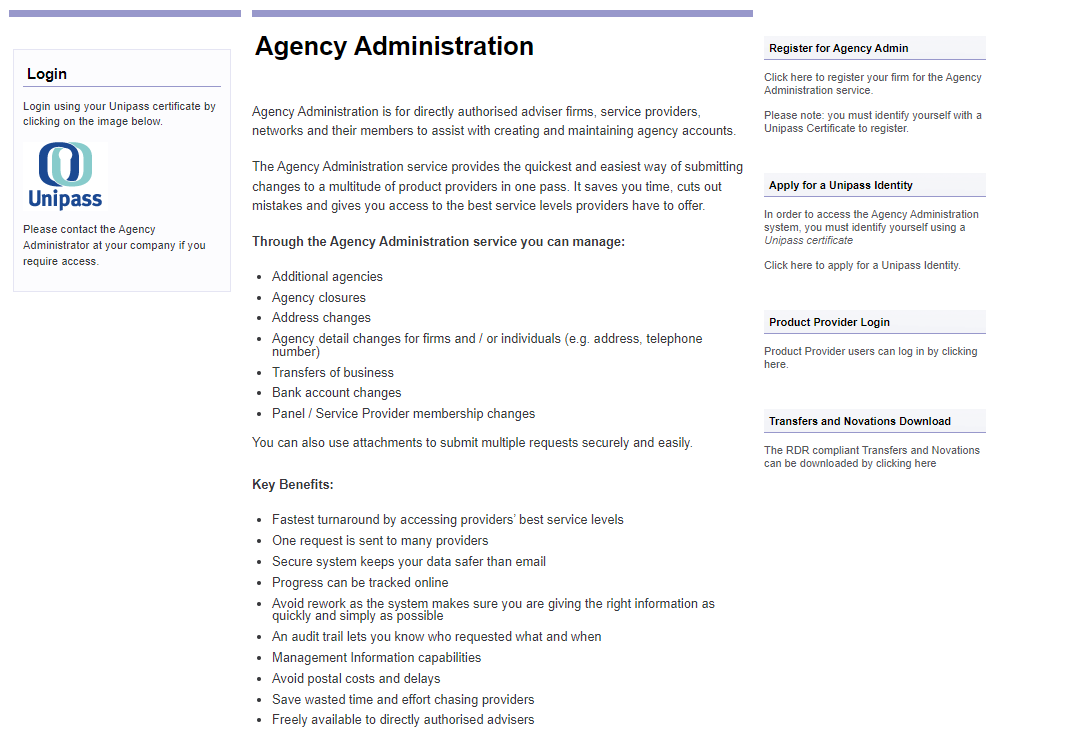 How to register and login to Agency Administration – Unipass Agency ...